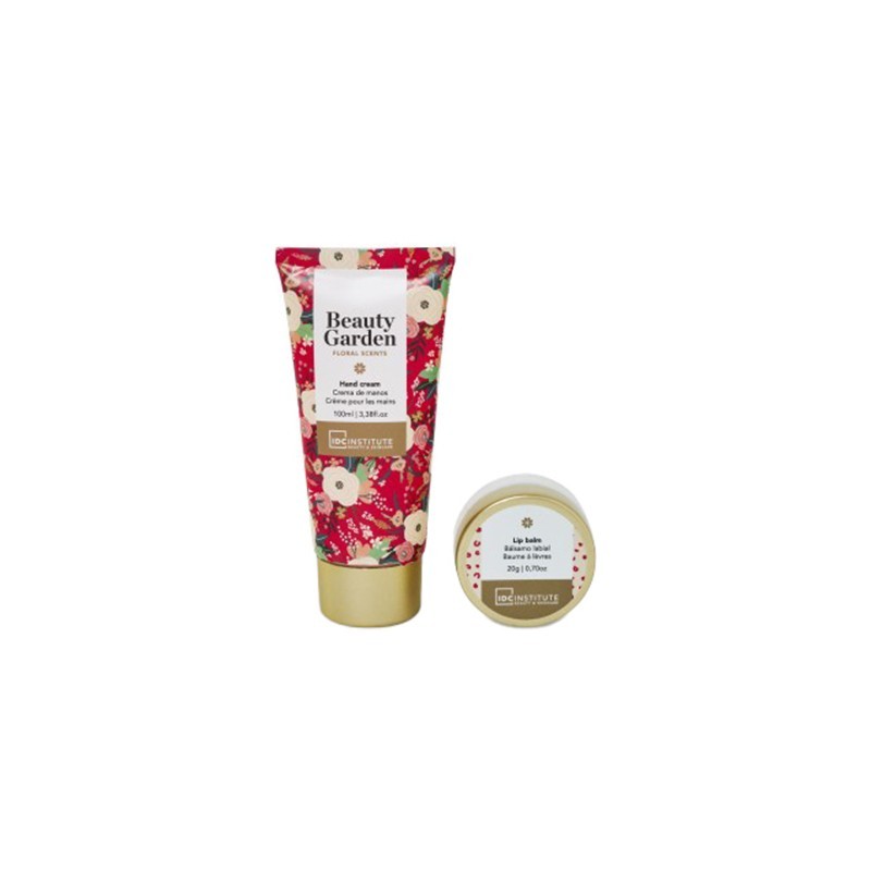 IDC INSTITUTE Gift Set Beauty Flowers Lip Balm 20gr & Hand Cream 100ml